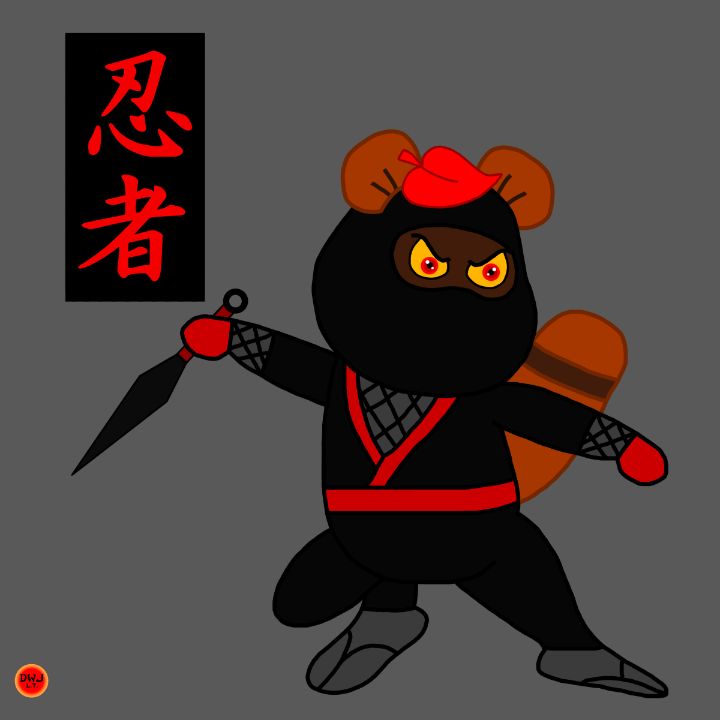 Ishikawa the Ninja Tanuki - DWJ Little Tanuki - Digital Art & AI ...