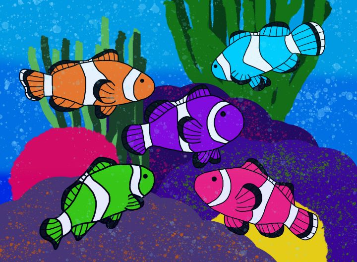 Neon Clownfish - DWJ Little Tanuki - Digital Art & AI, Animals, Birds ...