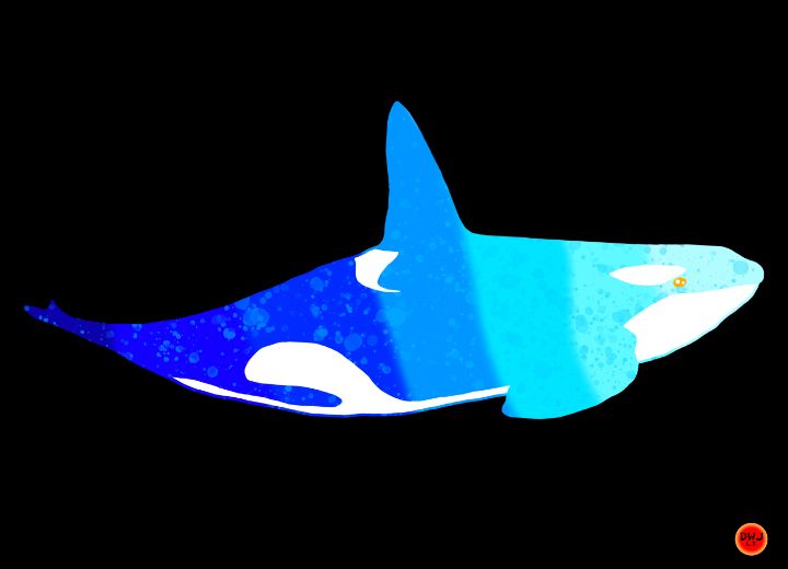 Deep Blue Orca - DWJ Little Tanuki - Digital Art & AI, Animals, Birds ...