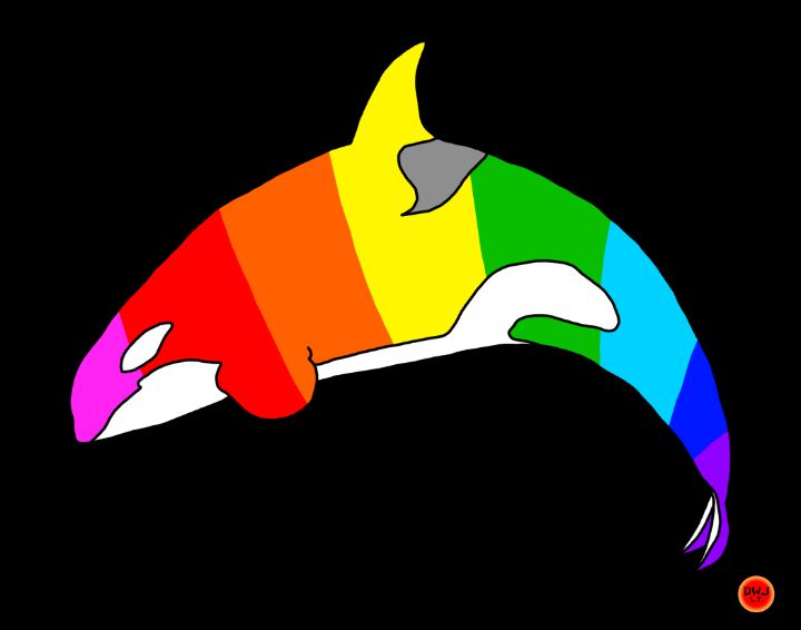 Rainbow Orca - DWJ Little Tanuki - Drawings & Illustration, Fantasy ...
