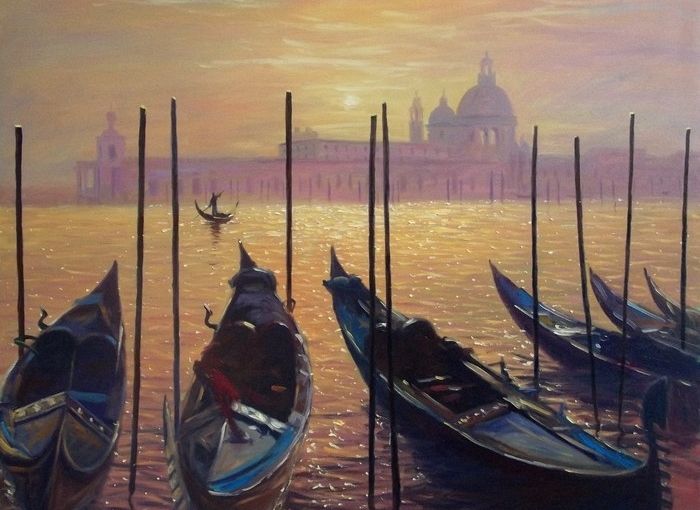 Gondlalas at Campo Salute - STEVEN JONES GALLERY - Paintings & Prints ...