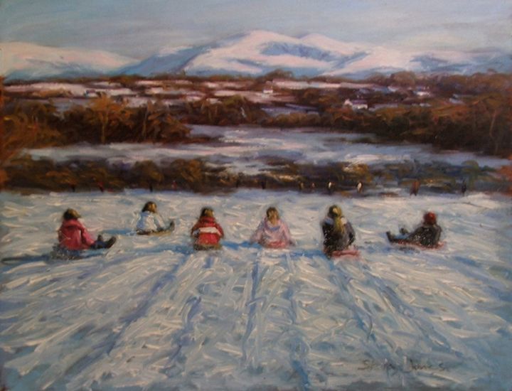 Sledging in Snowdonia - STEVEN JONES GALLERY - Paintings & Prints ...