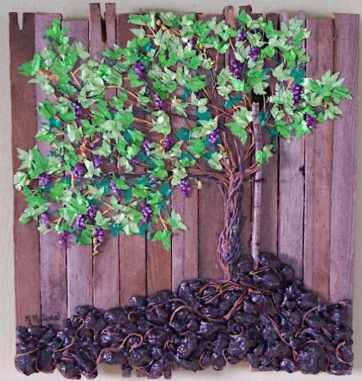Tiny Grapevine - GumWrappersRecycled - Paintings & Prints, Flowers ...