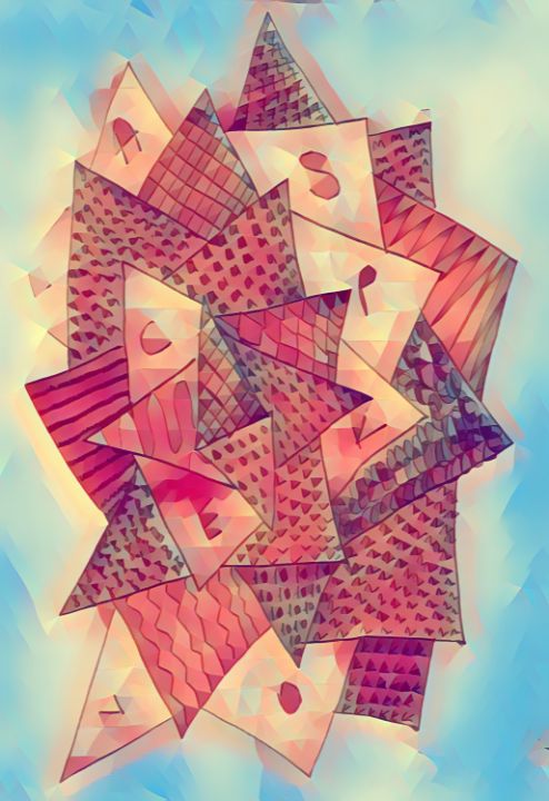 Triangles world - WallArtOfMio - Digital Art & AI, Abstract, Geometric ...