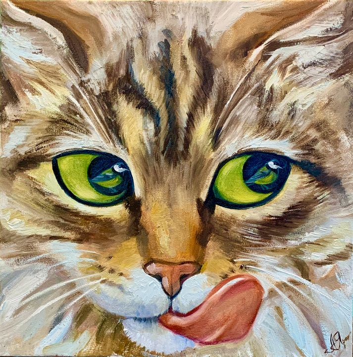 TRICKY CAT - Alexandra Yaremenko (Skreka) - Paintings & Prints, Animals ...