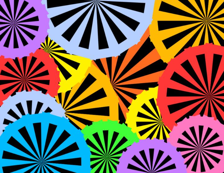 Wheels in the Sky - Ray Nichols - Digital Art & AI, Abstract, Color ...