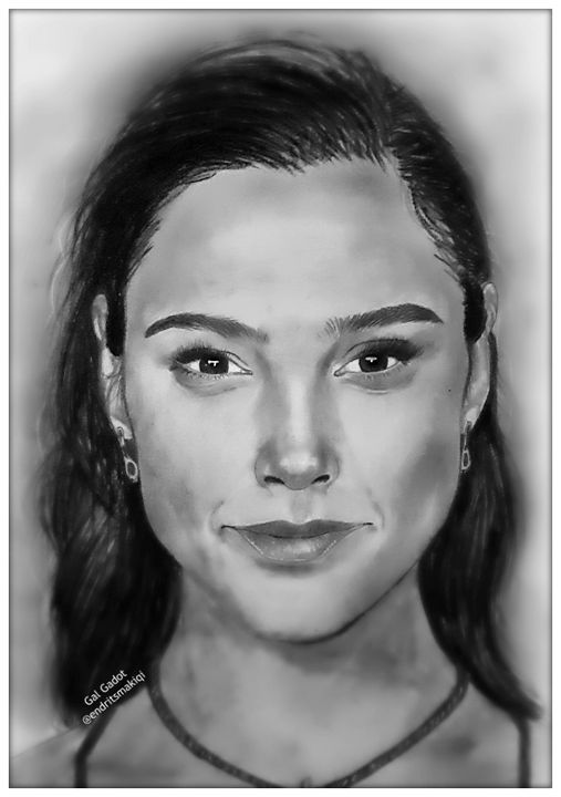 Gal Gadot pencil drawing - Original artworks - Drawings & Illustration, People & Figures ...