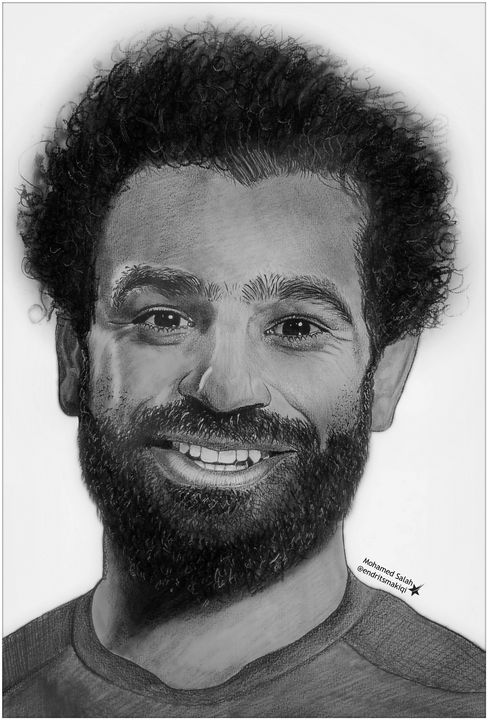 Mohamed Salah pencil drawing - Original artworks - Drawings ...