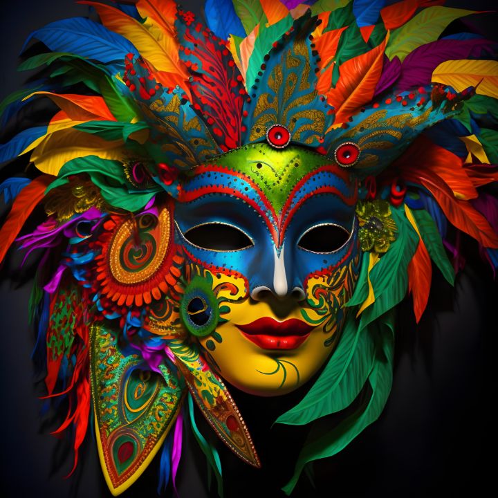 Brazilian Carnival Mask Forkandspoon Art Digital Art AI Ethnic