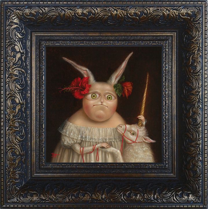 Portrait with Unicorn - Irena Aizen - Paintings & Prints, Animals ...