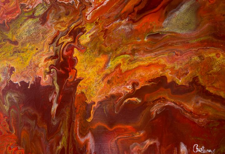 Red waves abstract - Marie Art - Paintings & Prints, Abstract ...