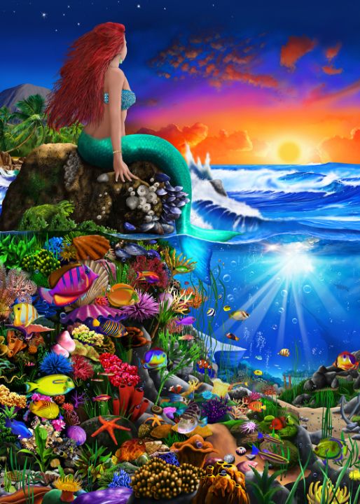 Mermaid and the Sea - Imaginary Art of Gerald Newton - Digital Art & AI ...