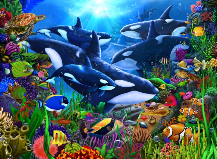 Orca's Ocean Domain - Imaginary Art of Gerald Newton - Digital Art & AI ...