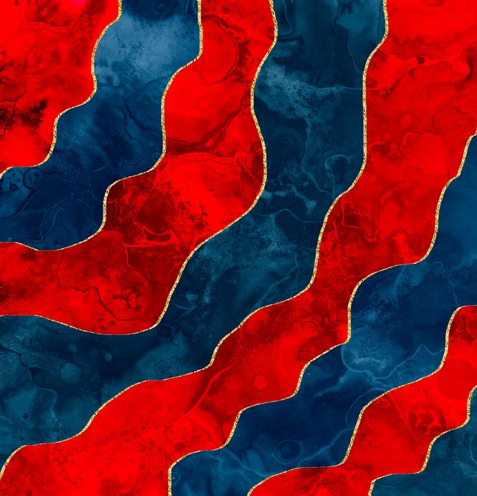 Dark Blue Red and Gold Lines - Bilge Paksoylu - Digital Art & AI ...