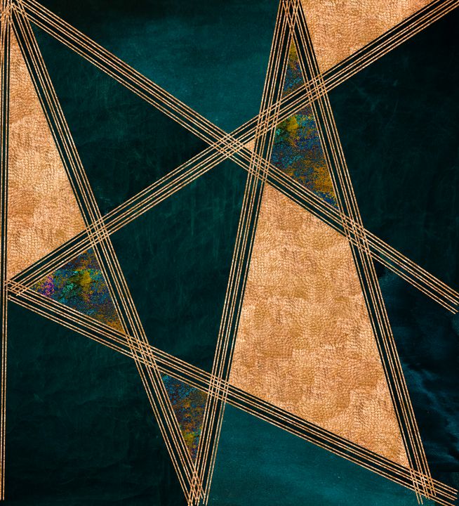 Green Copper Geometric Patterns - Bilge Paksoylu - Digital Art ...