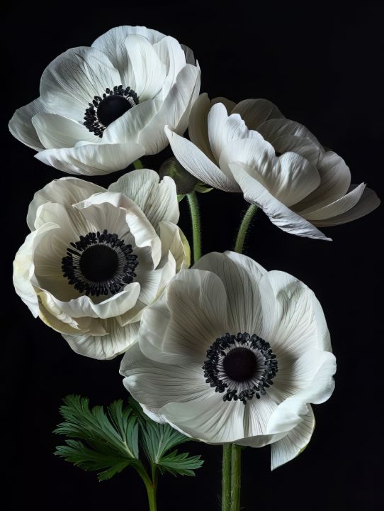 White Flowers - Bilge Paksoylu - Digital Art & AI, Flowers, Plants ...