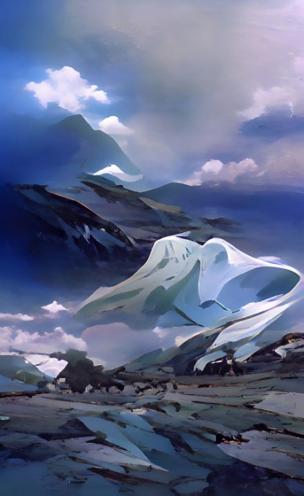 Snowy Mountains - Dragon Art - Digital Art & AI, Landscapes & Nature ...