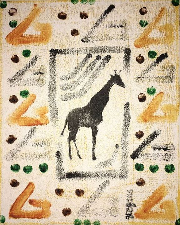 Giraffe Silhouette - Jdbj Vibrants - Paintings & Prints, Animals, Birds ...