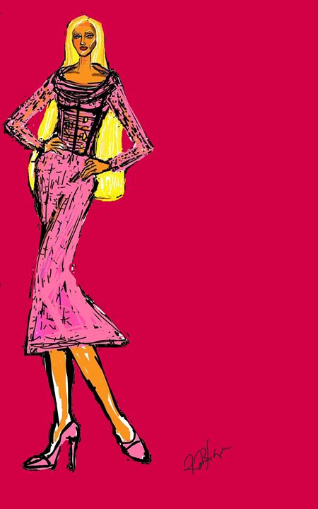 pink - art - Digital Art & AI, People & Figures, Fashion, Female - ArtPal