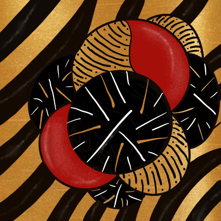 Red & Black& Gold Zentangle - Debra Brewer Art Gallary - Paintings ...