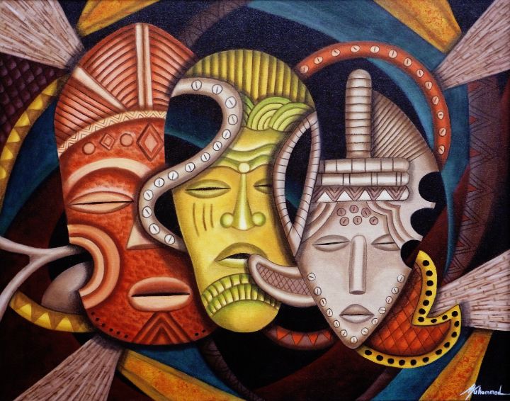 Maruvian Female Society Masks - Marcella Hayes Muhammad - Paintings ...
