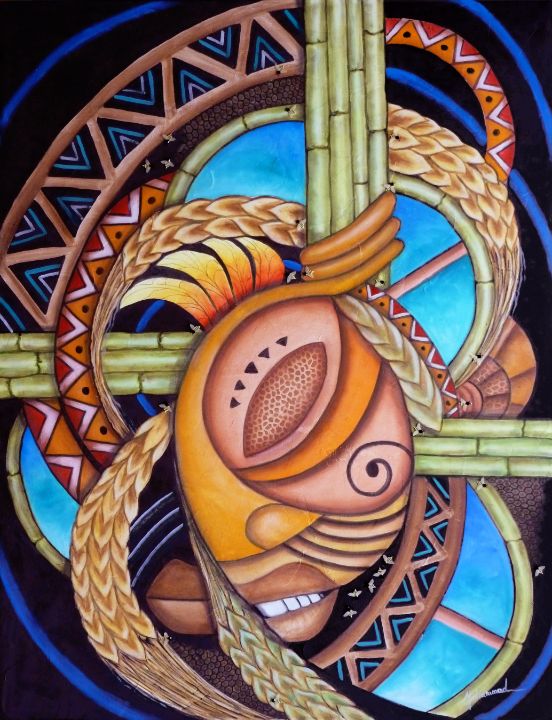 Earth Spirit & Bees - Marcella Hayes Muhammad - Paintings & Prints ...