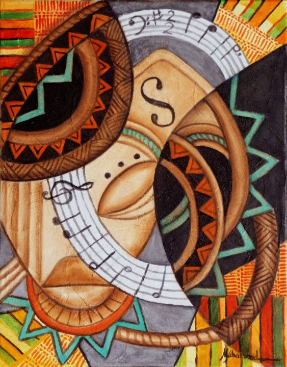 Maruvian Small World Mask 1 - Marcella Hayes Muhammad - Paintings ...