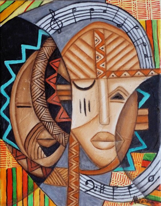 Maruvian Small World Mask 2 - Marcella Hayes Muhammad - Paintings ...