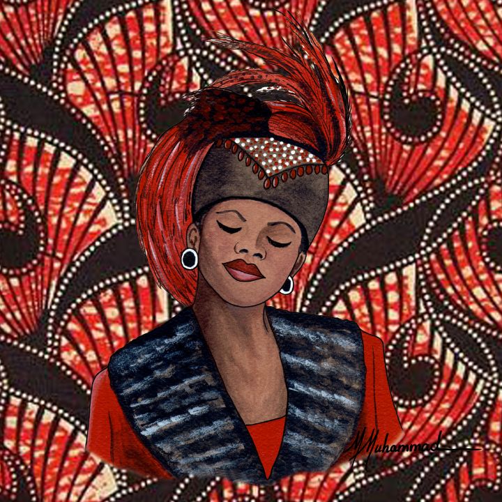 Diva In Red - Marcella Hayes Muhammad - Paintings & Prints, Ethnic ...