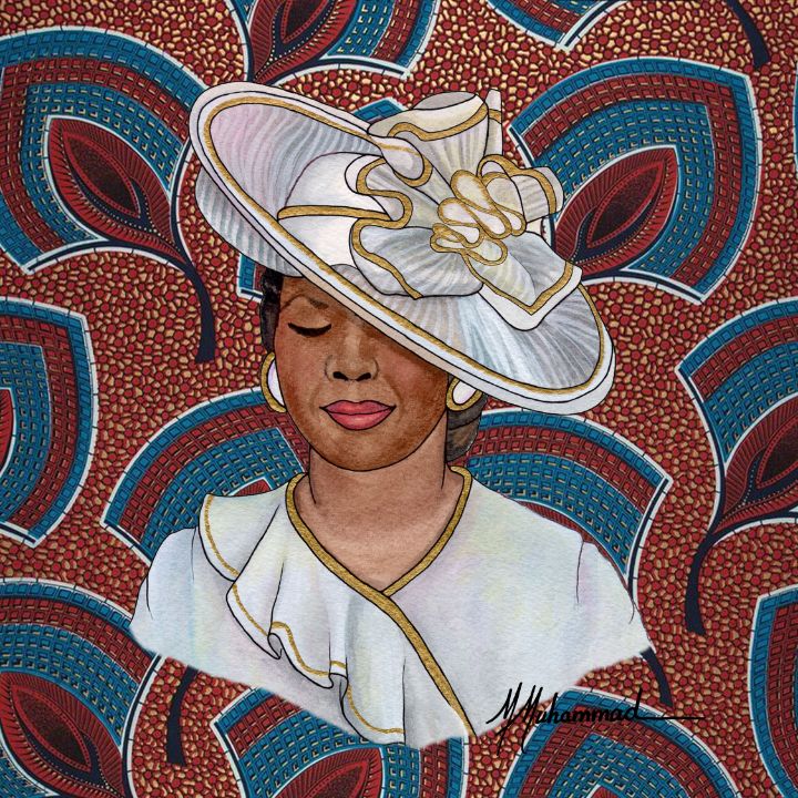 Diva In White - Marcella Hayes Muhammad - Paintings & Prints, Ethnic ...