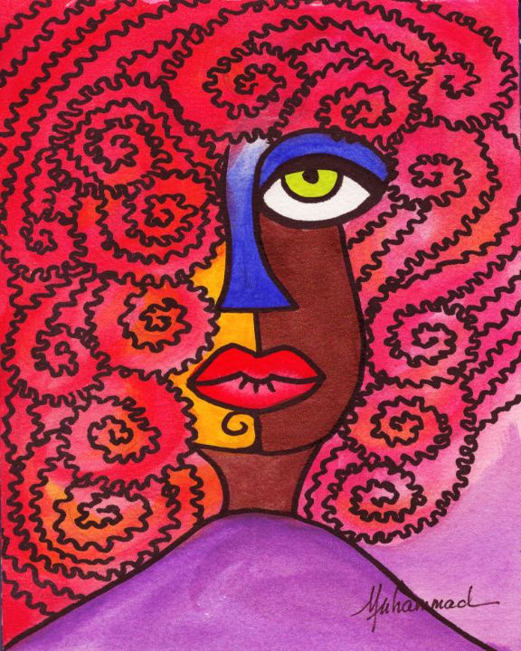 Mod Face 6 - Marcella Hayes Muhammad - Paintings & Prints, Ethnic ...