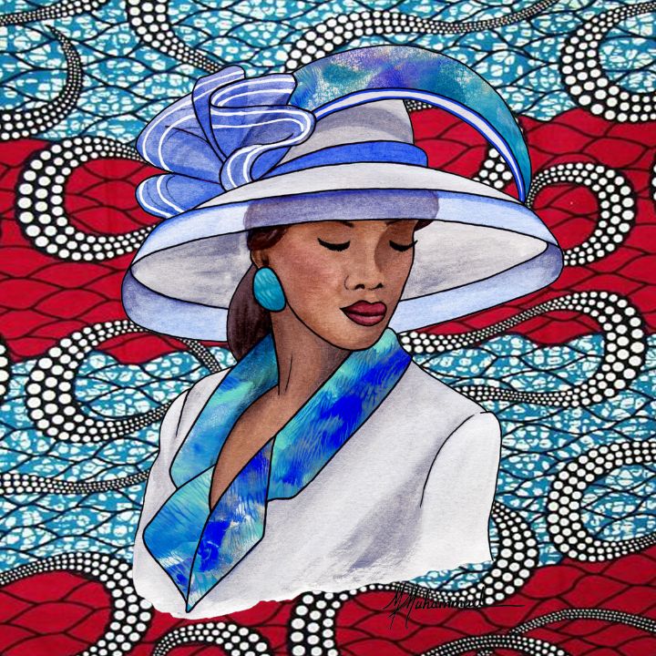 Diva in Blue 2 - Marcella Hayes Muhammad - Paintings & Prints, Ethnic ...