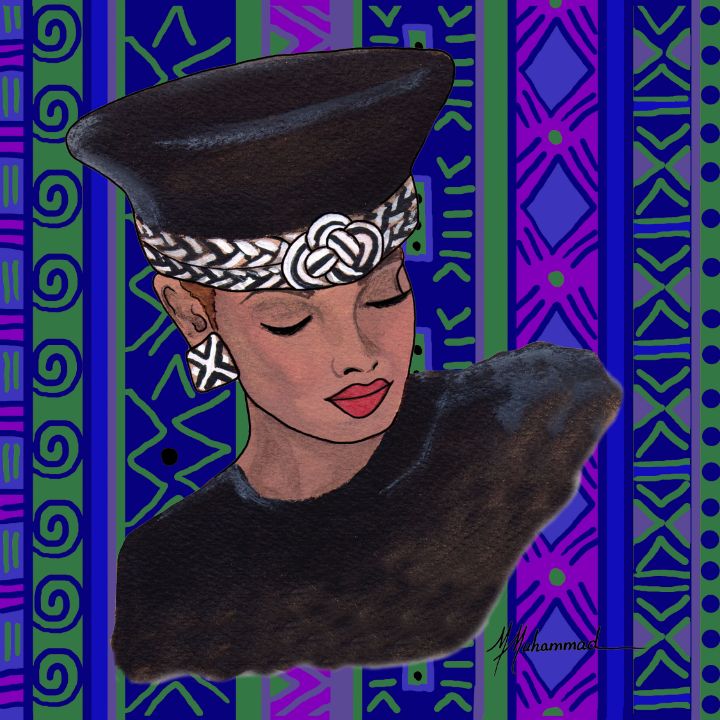 Diva in Black - Marcella Hayes Muhammad - Paintings & Prints, Ethnic ...