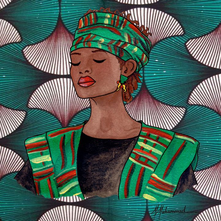 Diva In Kente - Marcella Hayes Muhammad - Paintings & Prints, Ethnic ...