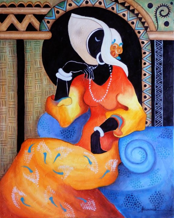 Elegant Lady 2 - Marcella Hayes Muhammad - Paintings & Prints, Ethnic ...
