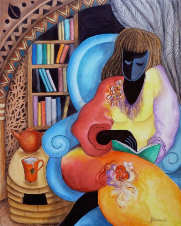 Quiet Time - Marcella Hayes Muhammad - Paintings & Prints, Ethnic ...