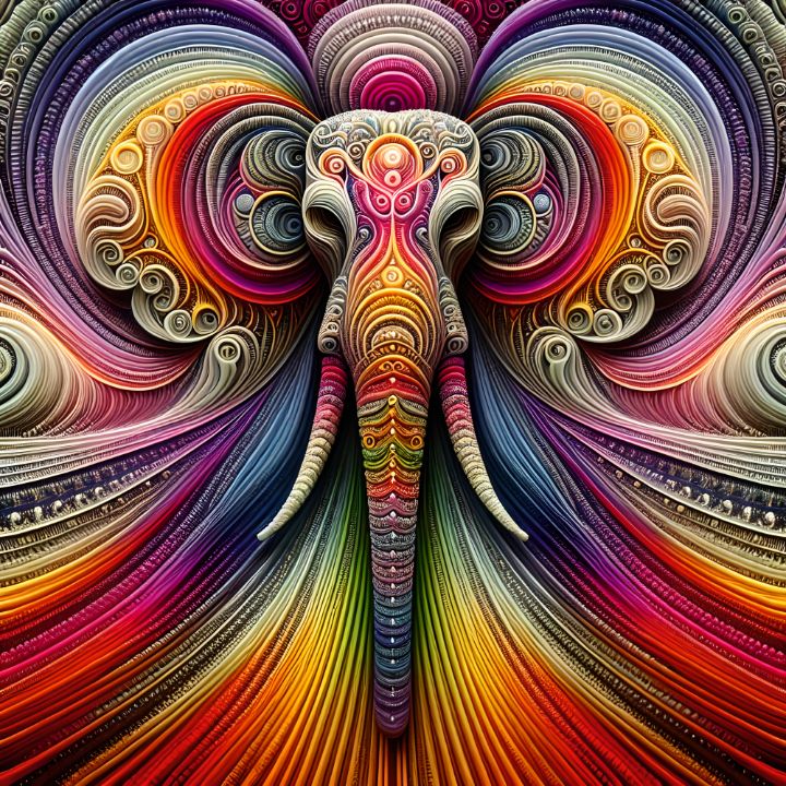 Abstract Elephant - Wildly Wicked Artworks - Digital Art & AI, Abstract ...