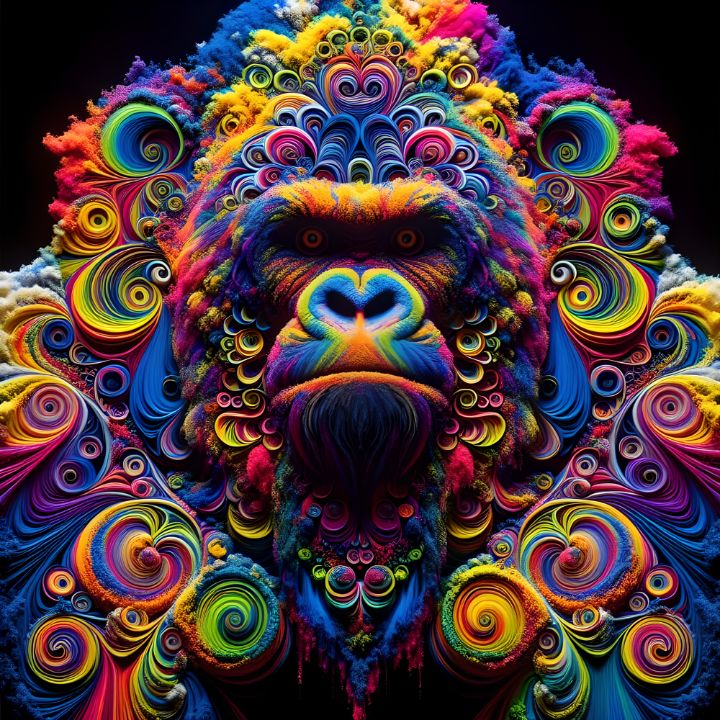 Abstract Gorilla - Wildly Wicked Artworks - Digital Art & AI, Abstract ...