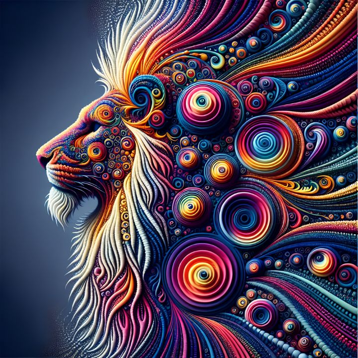 Abstract Lion - Wildly Wicked Artworks - Digital Art & AI, Abstract ...