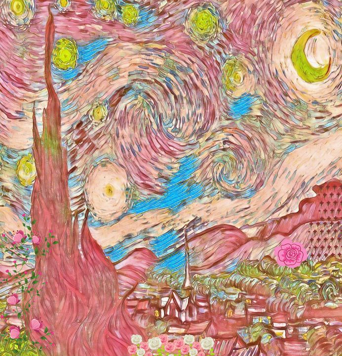 The Starry Night -- Rose - Art4u2 - Paintings & Prints, Landscapes ...
