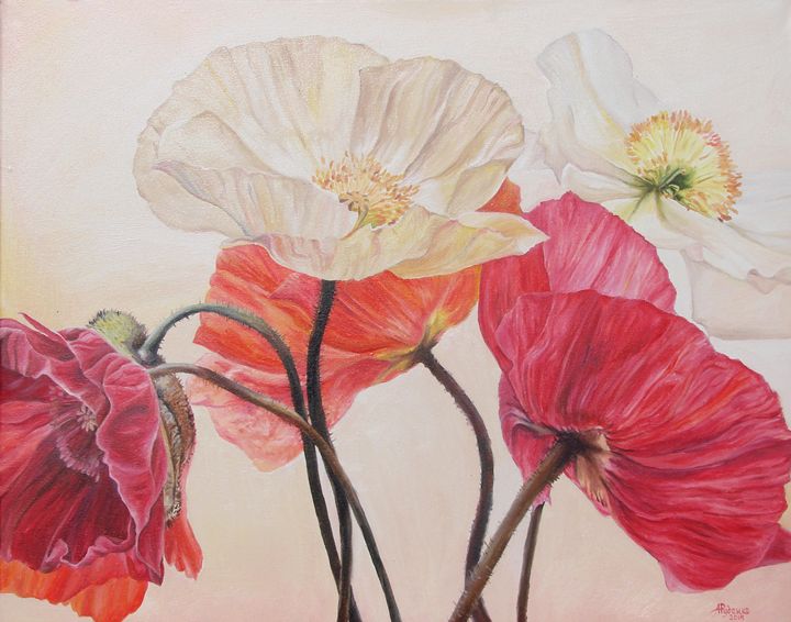 Poppies - Anne Rudenko - Paintings & Prints, Flowers, Plants, & Trees ...