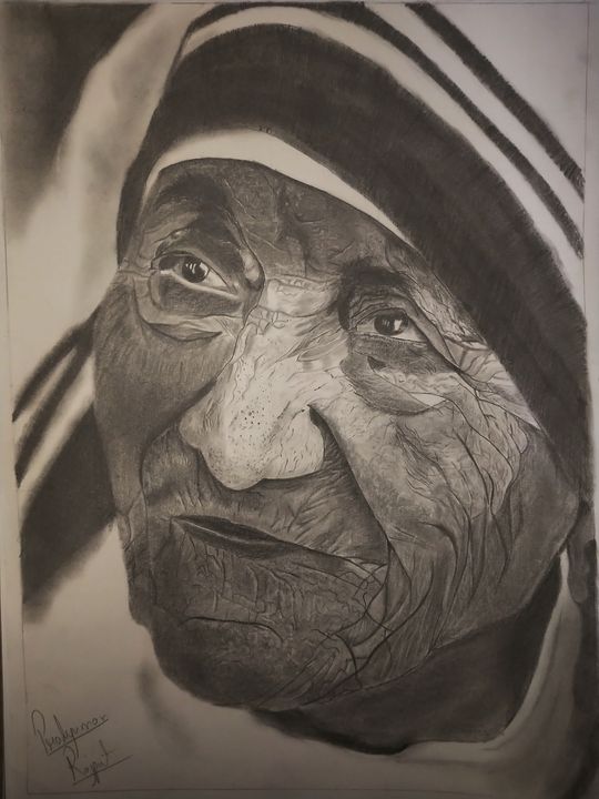 Mother tersa - Pradyuman Singh rajput - Drawings & Illustration, People ...