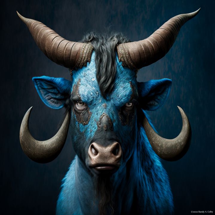Angry Blue Ox 004 - Randy Colby - Digital Art, Animals, Birds, & Fish ...