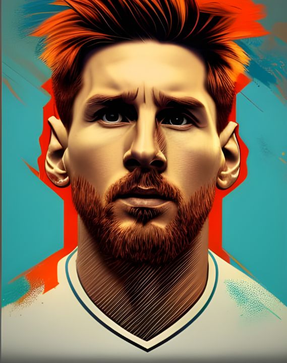 Leo Messi Colourful Portrait Art - John Art Shop - Paintings & Prints ...