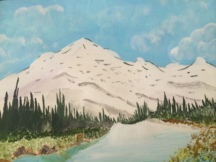 Beautiful snowy mountains - Art work - Paintings & Prints, Landscapes ...