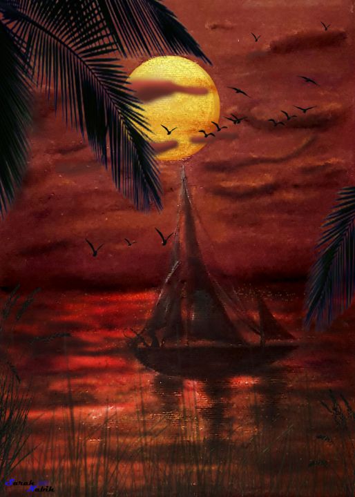 The dramatic sunset factor - Bloom.Art _By Sarah Nabih - Paintings & Prints, Landscapes & Nature ...