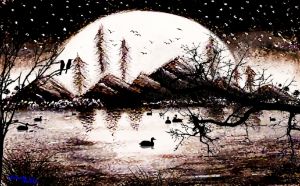 The moon and the night - Bloom.Art _By Sarah Nabih - Paintings & Prints, Landscapes & Nature ...