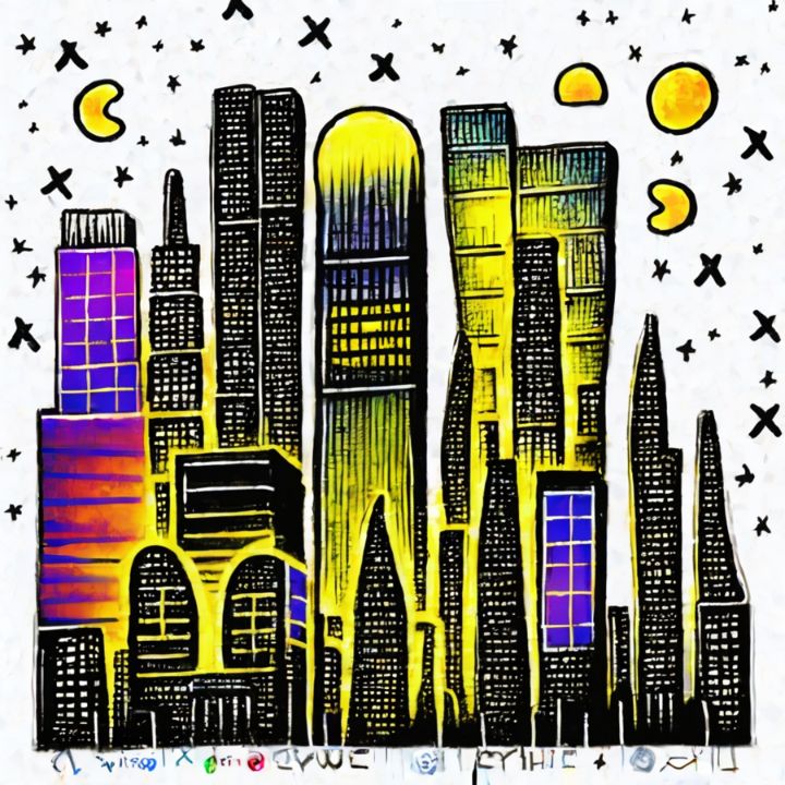 Noche Urbana surrealista 2 - Soñarte - Digital Art & AI, Buildings ...