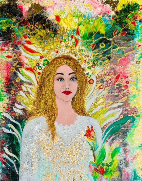 Blue eyes girl - Angela Tocila Art - Paintings & Prints, Abstract ...