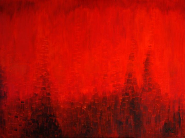 Flameland - Saeri Fae Art - Paintings & Prints, Abstract, Landscape ...